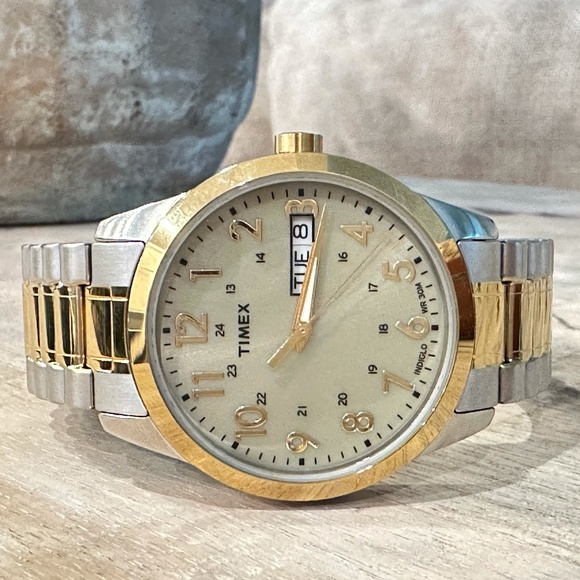 Timex | Accessories | Timex Mens Two Tone Stainless Steel Expansion Watch T2m935 | Poshmark
